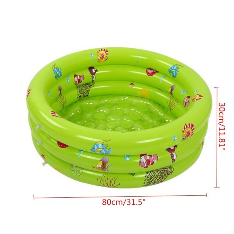 Portable Inflatable Toddler Swimming Pool 3 Ring Folding Kids Bathtub ...