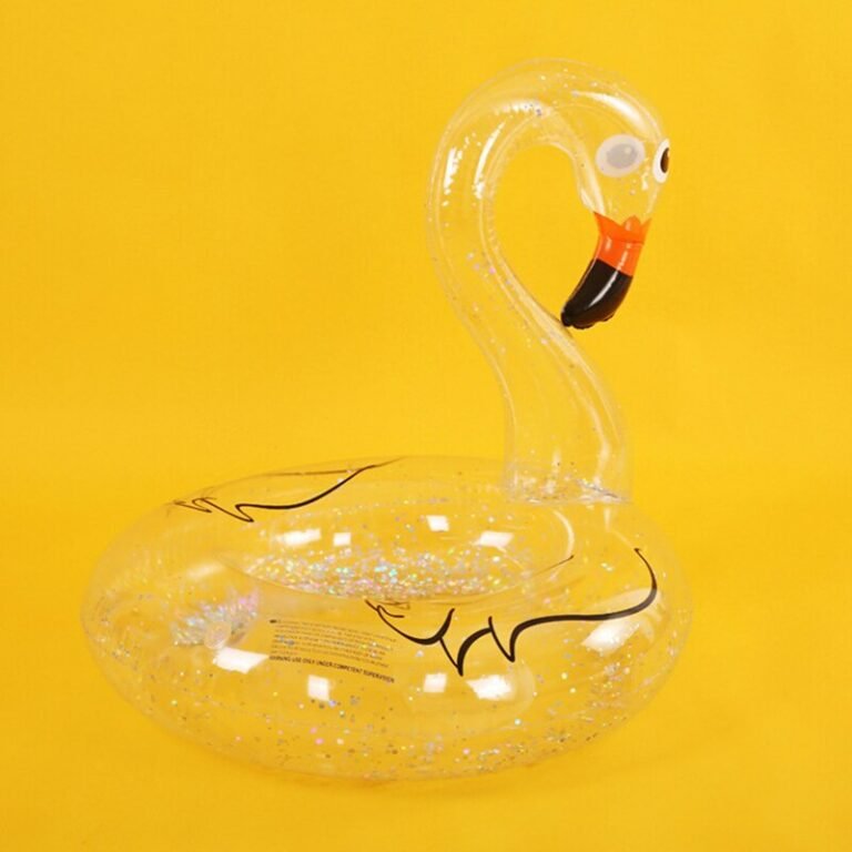 Holographic Swan Inflatable Pool Float Glitter Water Toy For Kids ...