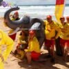 Customized 9x25m Large Inflatable Elephant Toy For Parade Decorations ...