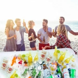 Summer Inflatable Pool Float With Beer Table Ice Bucket Salad Bar ...