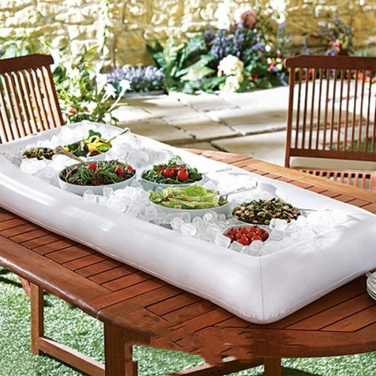 Summer Inflatable Pool Float With Beer Table Ice Bucket Salad Bar ...