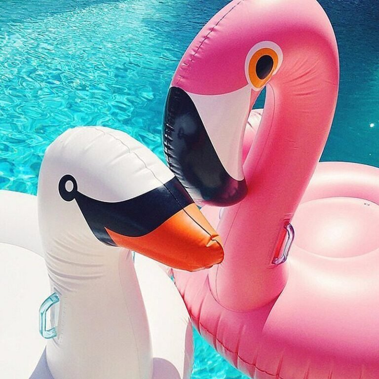 Giant Inflatable Flamingo White Swan Pool Floats Summer Lounge Raft Toy ...