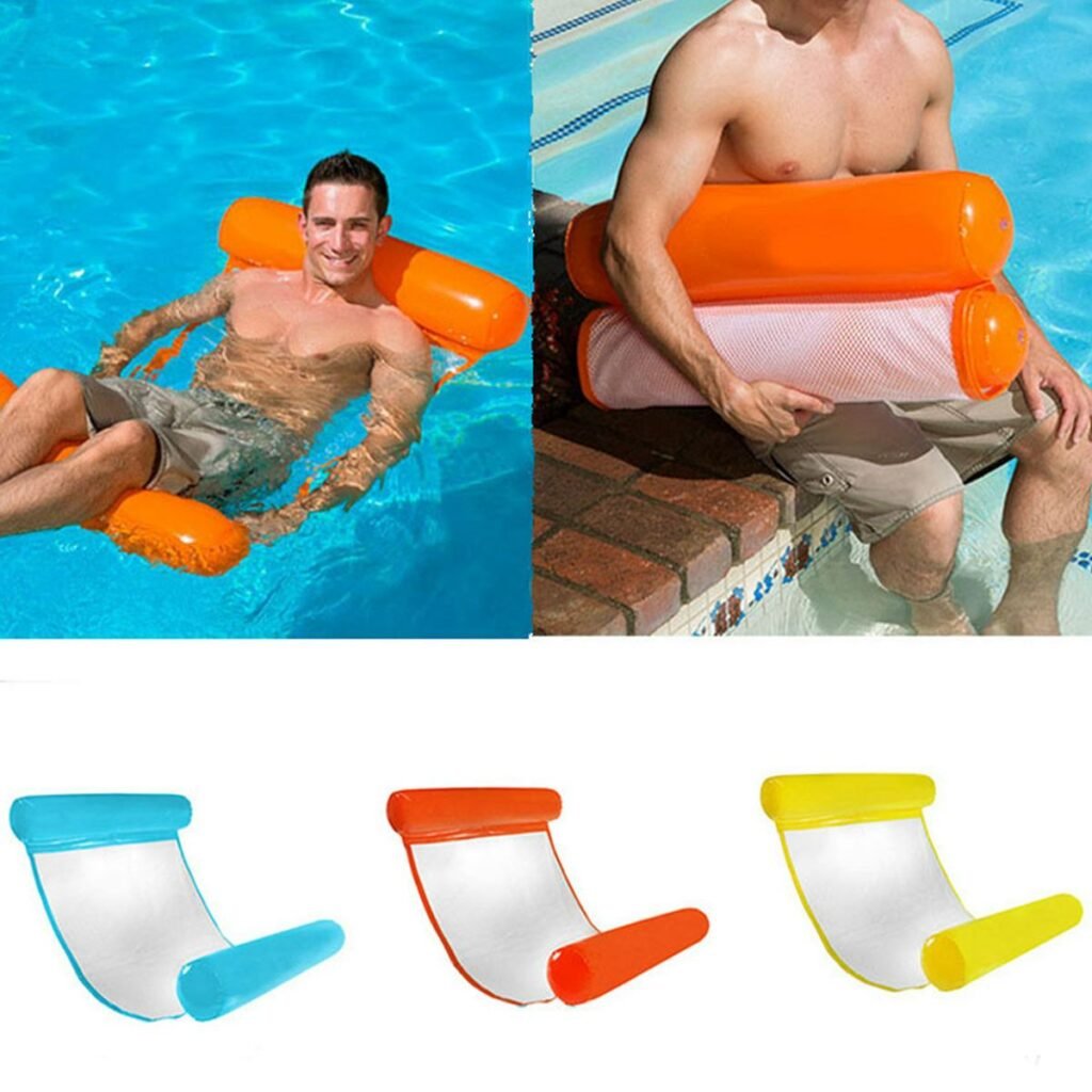 Kids Swimming Pool Inflatable Floating Bed Relaxation Seat Mat Party ...