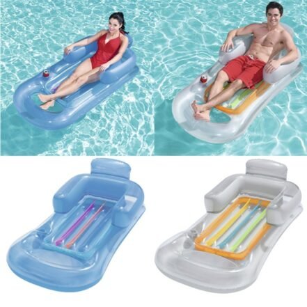 Deluxe Inflatable Pool Float Lounger 157x89cm Beach Air Mattress Water ...