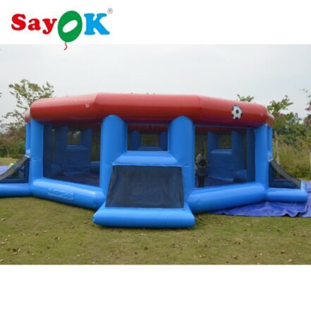 Inflatable Soccer Field With Goals Air Blower For Team Match Games ...