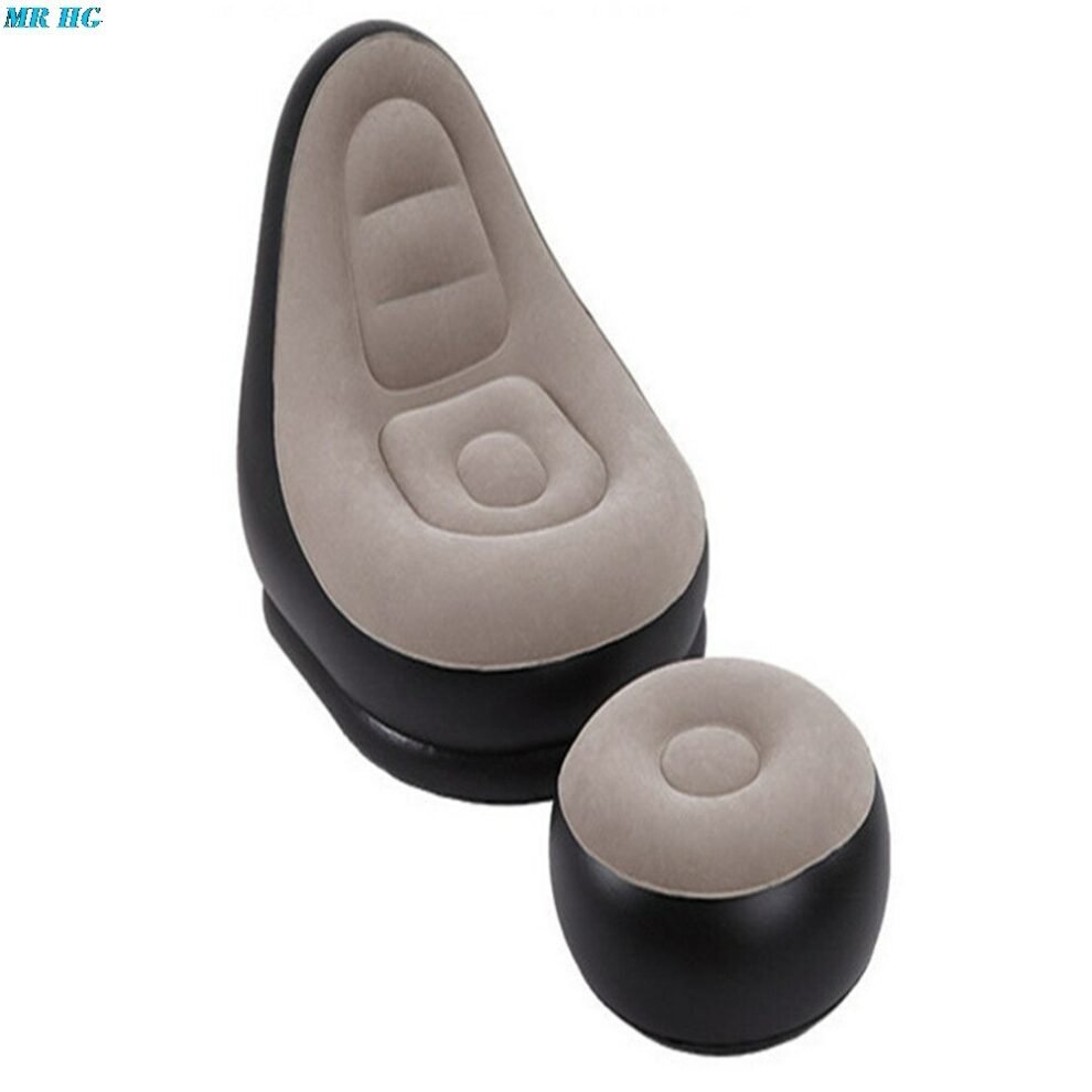Air Inflatable Pvc Sofa Lounger With Cushioned Foot Rest For Home ...