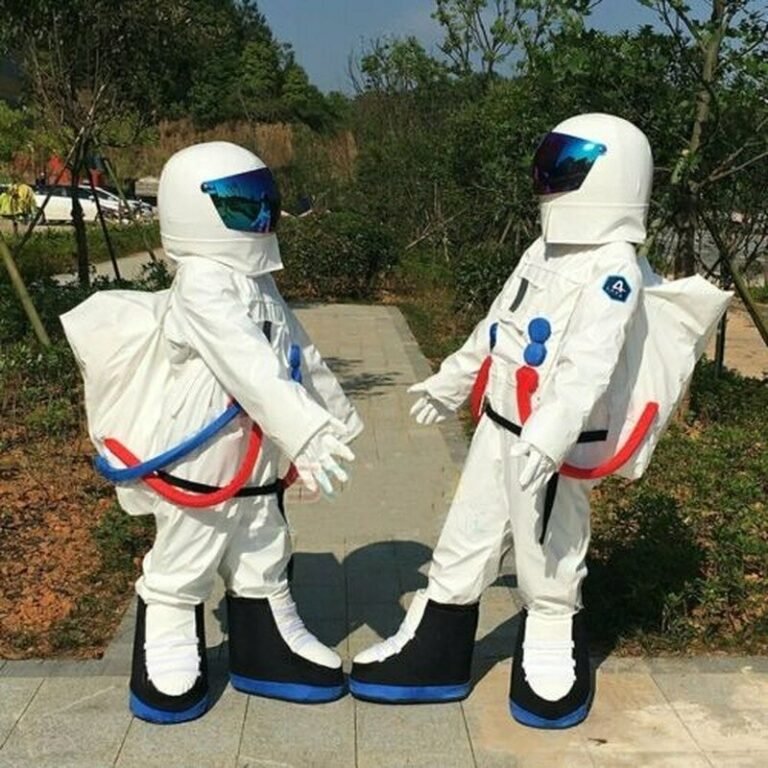 Adults Kids Silver White Inflatable Astronaut Costume With Backpack ...