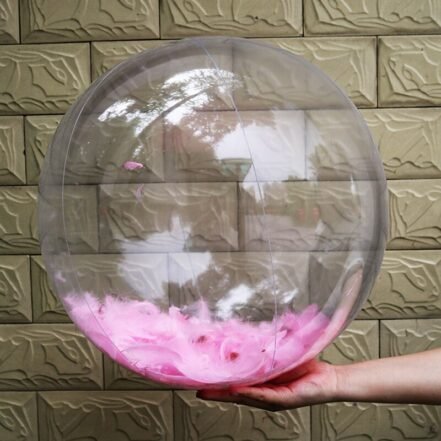 Transparent Pvc Inflatable Beach Ball With Feather Detail For Water ...