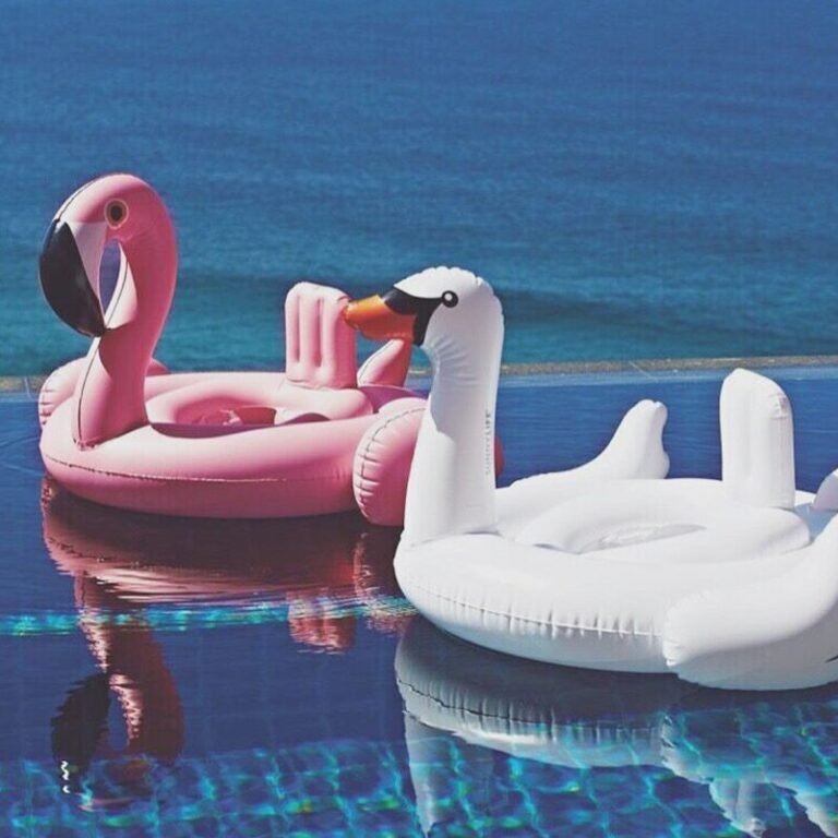 Kids Inflatable Flamingo Swim Ring Giant Pool Float Summer Bathing Toy ...
