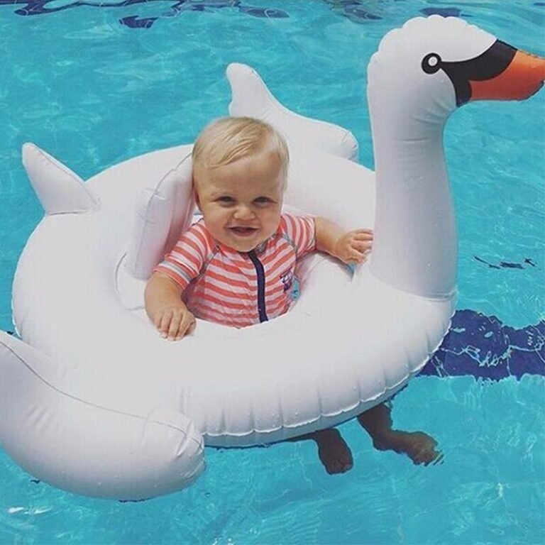 Kids Inflatable Flamingo Swim Ring Giant Pool Float Summer Bathing Toy ...