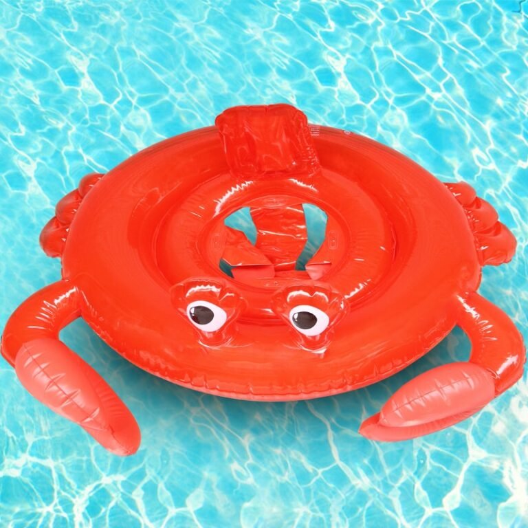 Baby Safe Inflatable Life Buoy Childrens Red Crab Swim Seat Ring ...