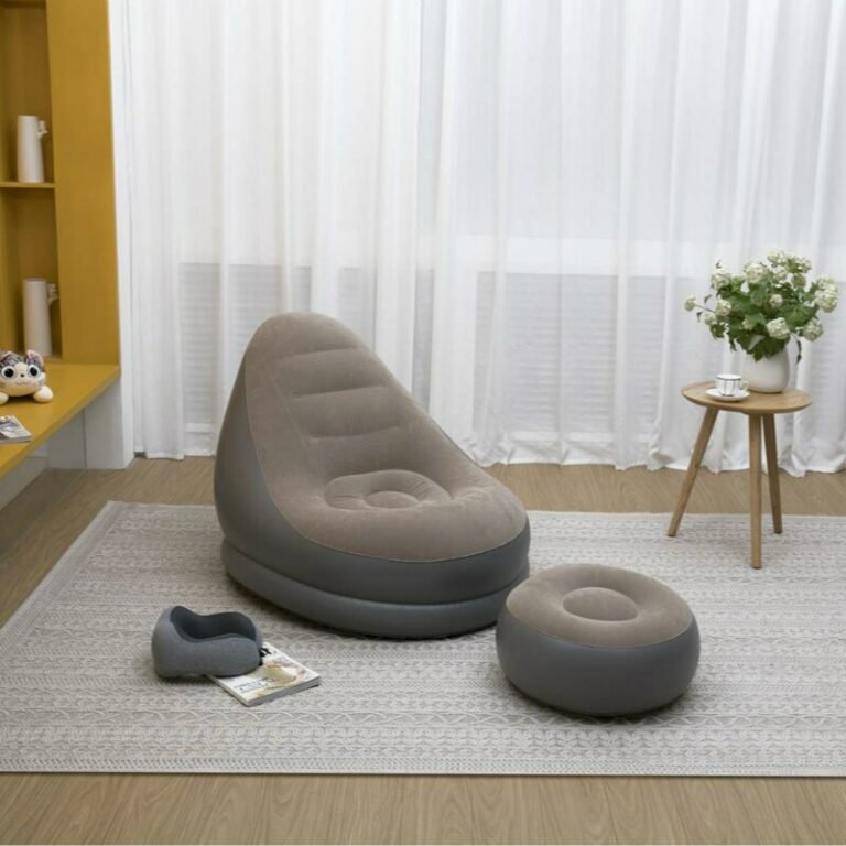 Indooroutdoor Inflatable Sofa Compact Flocked Lazy Chair Single Bed ...