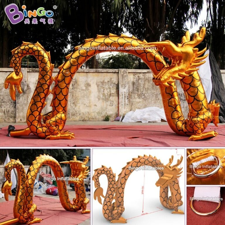 Customizable 5x3m Inflatable Golden Dragon Arch With Traditional ...