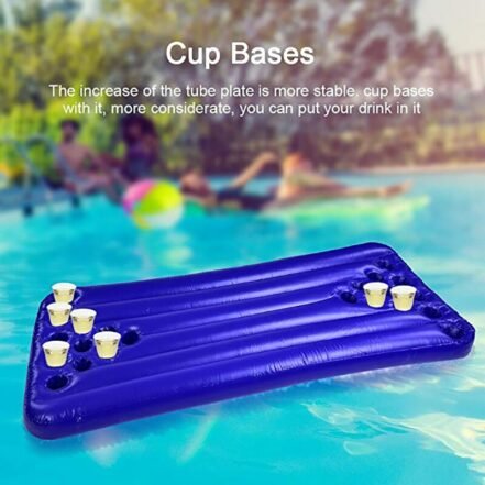 Inflatable Pool Float 24hole Beer Pong Table With Cooler Water Mattress ...