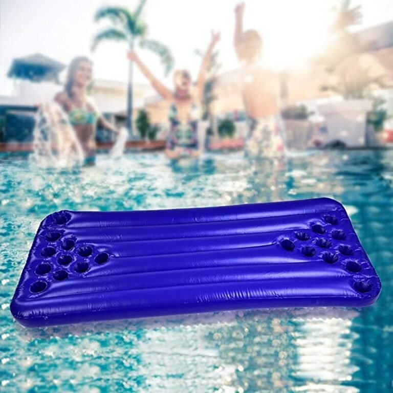 Inflatable Pool Float 24hole Beer Pong Table With Cooler Water Mattress ...