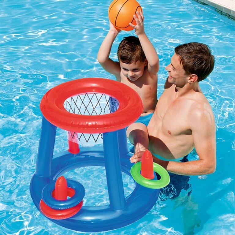 Kids Floating Inflatable Basketball Hoop Pool Game Outdoor Water Sports ...