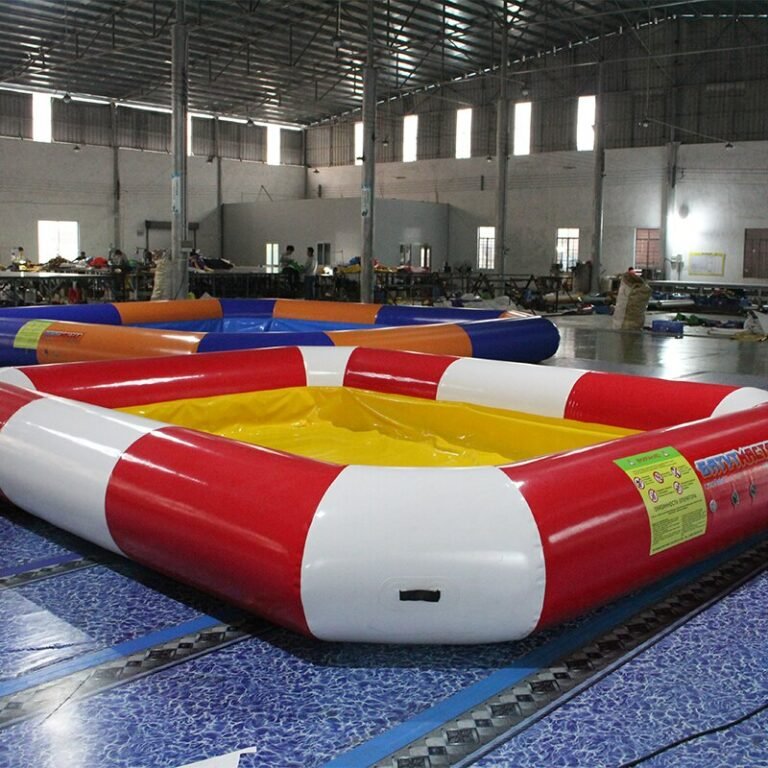 Large Family Inflatable Swimming Pool Red White Outdoor Fun ...