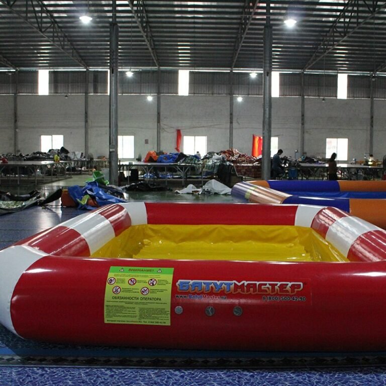 Large Family Inflatable Swimming Pool Red White Outdoor Fun ...