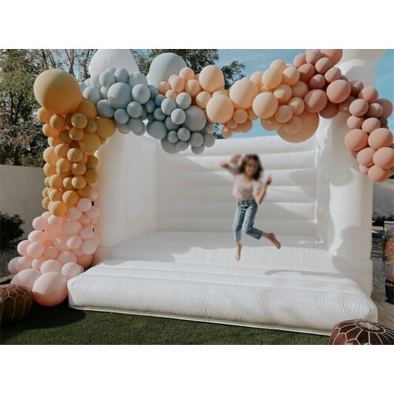White Wedding Inflatable Bouncer Castle Outdoor Party Jumper House ...