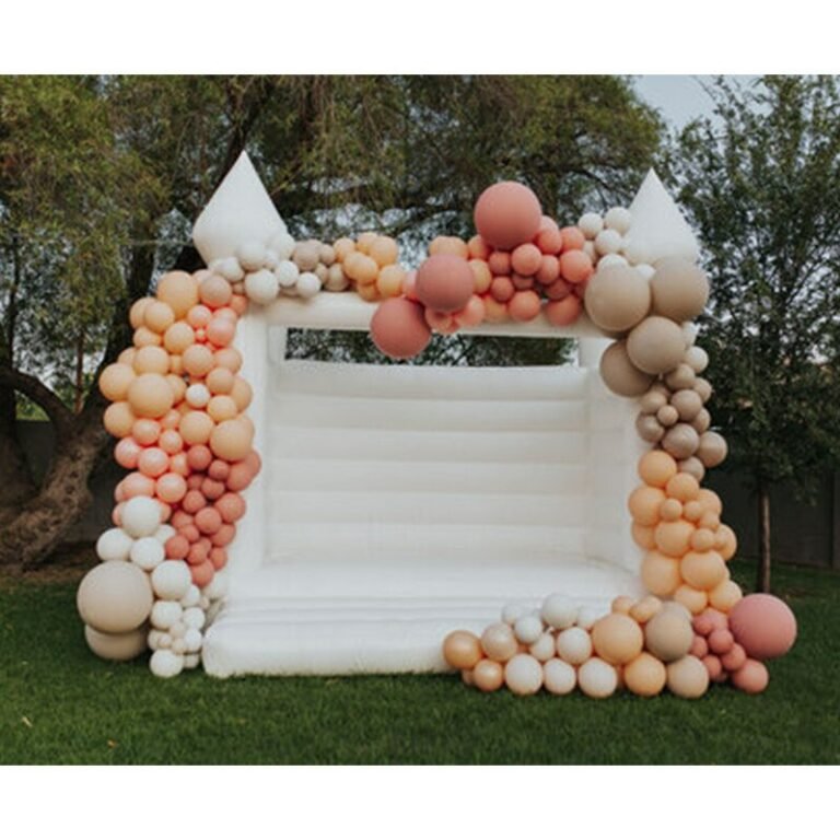 White Wedding Inflatable Bouncer Castle Outdoor Party Jumper House ...
