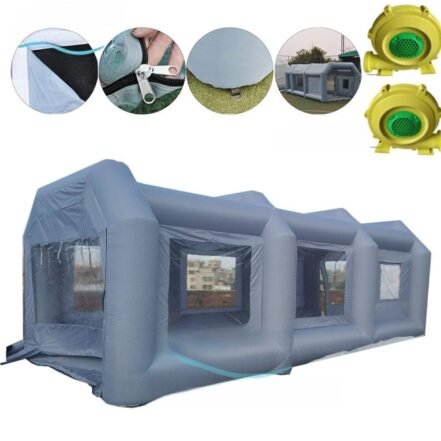 Portable Inflatable Car Spray Paint Booth Tent With Dual Air Blowers ...