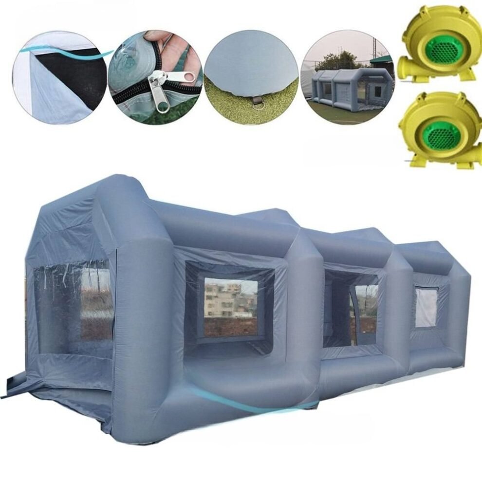 Portable Inflatable Car Spray Paint Booth Tent With Dual Air Blowers ...